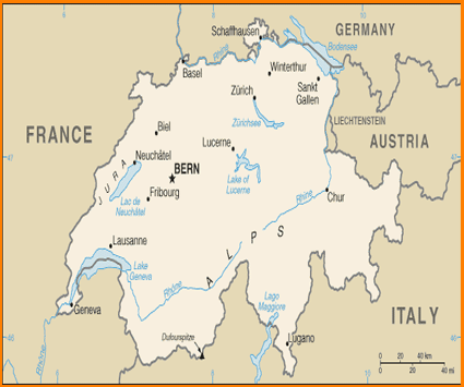 Switzerland Natural Resources Map